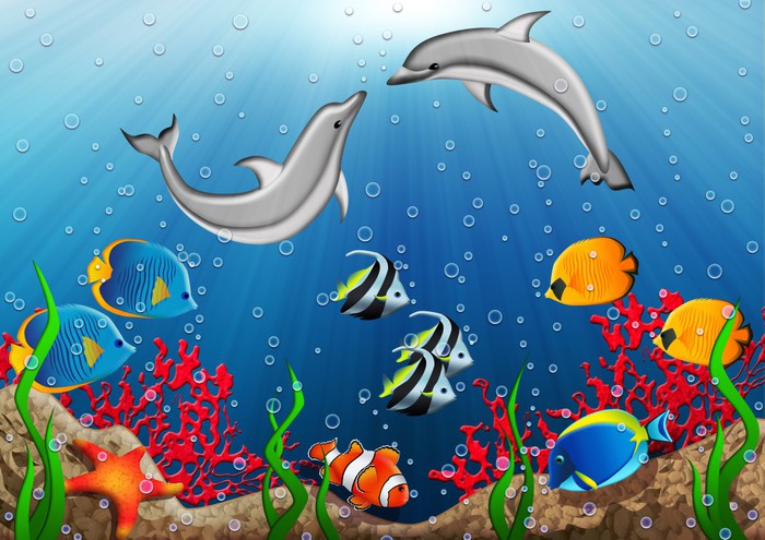 The Dance Of The Dolphins | Stretched Canvas – Wall Art Prints