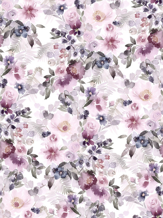Flower Wall Art Prints | Dusky Lilac | Stretched Canvas... Purple ...